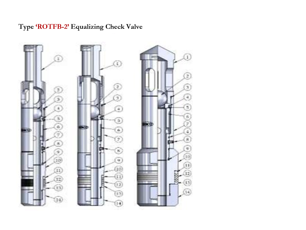 Type 'ROTFB-2' EQUALIZING CHECK VALVES | Rebco Oil Tools, Inc.