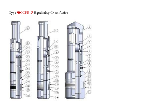 Type 'ROTFB-2' EQUALIZING CHECK VALVES | Rebco Oil Tools, Inc.