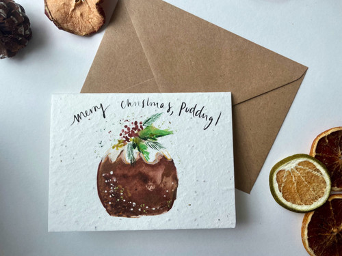 Plantable Merry Christmas Pudding Christmas card | Lauren Young ...