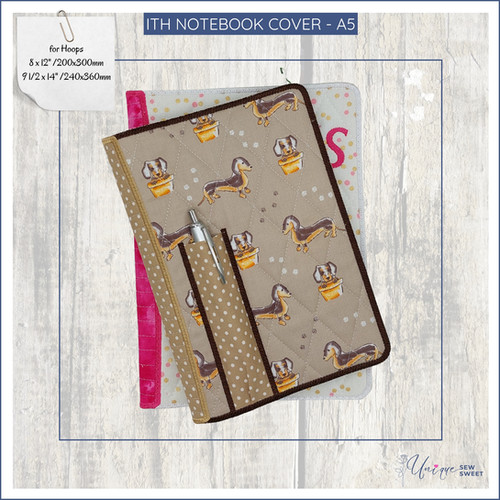 ITH Notebook Cover - A5 - Style #1 - 8x12 Hoop | UniqueSewSweet