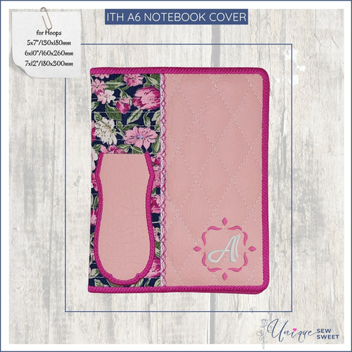 ITH Notebook Cover - A6/MINI - FRAMED MONOGRAM - 3 HOOP SIZES ...