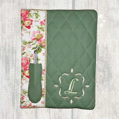 ITH Notebook Cover - A4 - FRAMED MONOGRAM - 9.5x14 | UniqueSewSweet