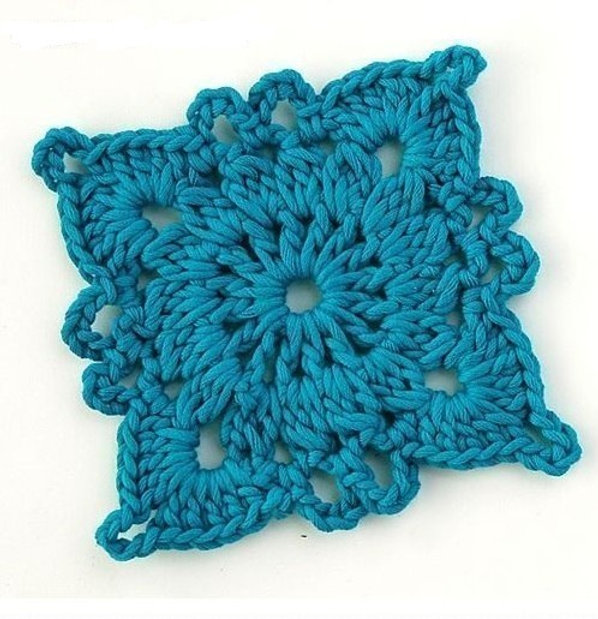 Square Lace Motif. FREE Crochet pattern.