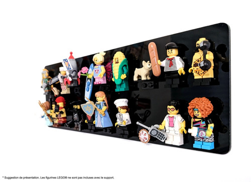 X 24 FIGS | Support mural Plexiglas® LEGO® x 24 MINIFIGS | briquesabrac