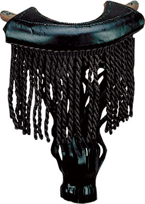 Black Leather Fringe Premium Design Pool Table Pockets (Set of 6)