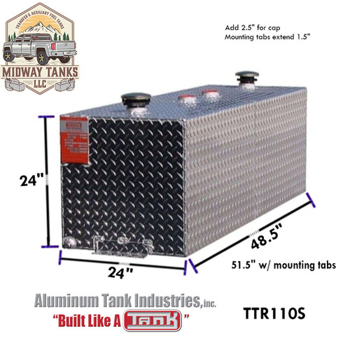 ATI 110 Gallon Split Aluminum Transfer Fuel Tank | Midway Tanks