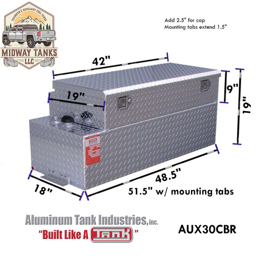 ATI AUX30CBRG - 30 Gallon Auxiliary Gasoline Fuel Tank/Toolbox Combo ...