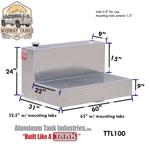 ATI 100 Gallon Aluminum Transfer Fuel Tank | Midway Tanks