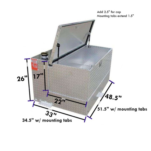 ATI 95 Gallon Aluminum Transfer Fuel Tank/Toolbox Combo | Midway Tanks