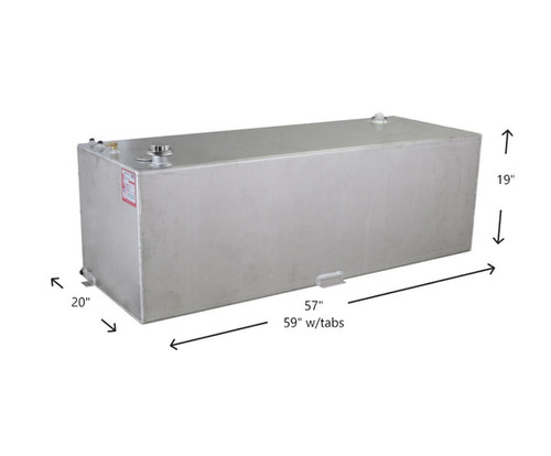 RDS 91 Gallon Aluminum Transfer Fuel Tank - Mill Finish | Midway Tanks