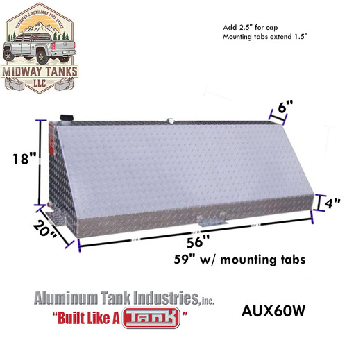ATI AUX60W - 60 Gallon Wedge Auxiliary Diesel Fuel Tank | Midway Tanks