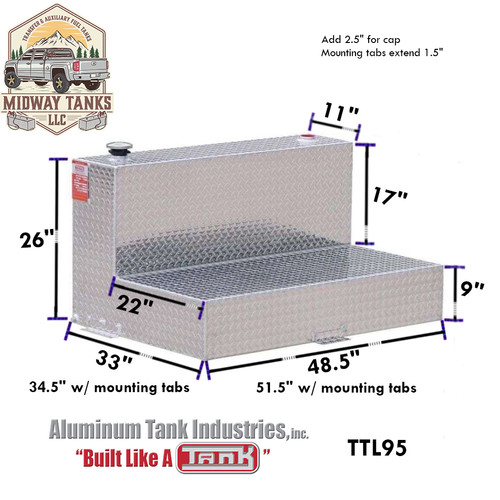 ATI TTL95 - 95 Gallon Aluminum Transfer Fuel Tank | Midway Tanks