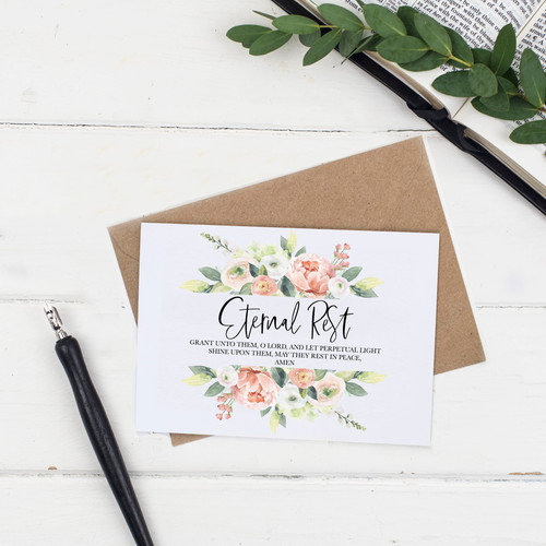 Eternal Rest Catholic Prayer Greeting Card | christianletteringco