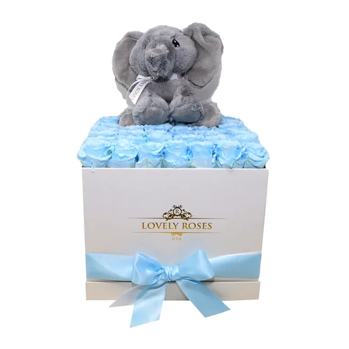 Elephant Baby Blue Preserved Roses | Lovely Roses