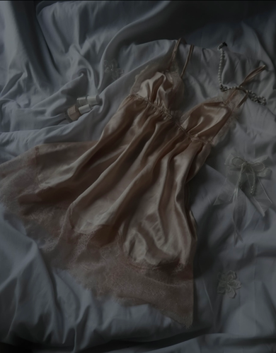 Evangeline May | Victoria’s Secret Baby-Pink Coquette Silk Slip Dress