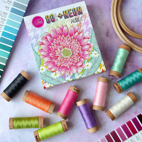 Tula Pink - Aurifil Untamed (80wt + Neon) Thread Box | Kaela’s Patch