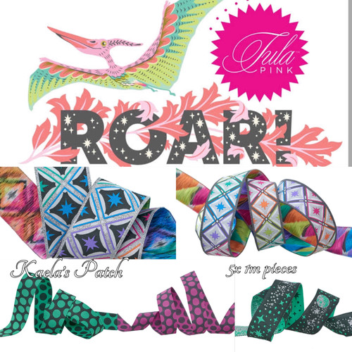 Tula Pink - Designer Ribbon Pack - Roar in Storm | Kaela’s Patch