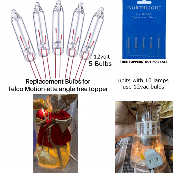 Telco motion-ette Angle Tree topper 12v mini clear glass bulbs | Happy ...
