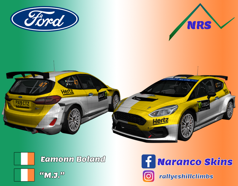 Skin RBR E.Boland - "MJ" (Ford Fiesta Rally2) 🇮🇪 - Rally Sweden 2022 🇸🇪