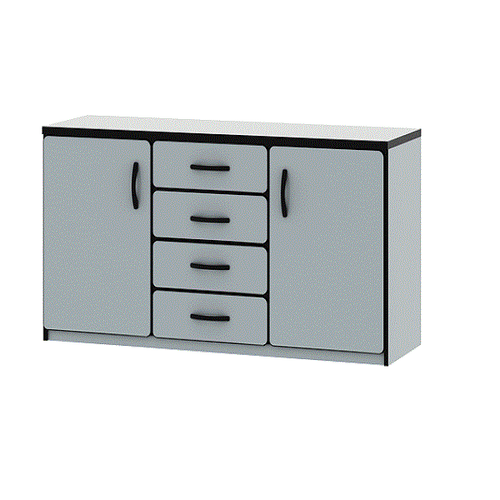 Armário De Madeira - Baixo - 02 Portas E 04 Gavetas | Dimecol