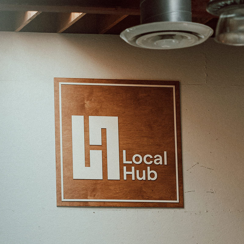 Local Hub Raised Logo Sign