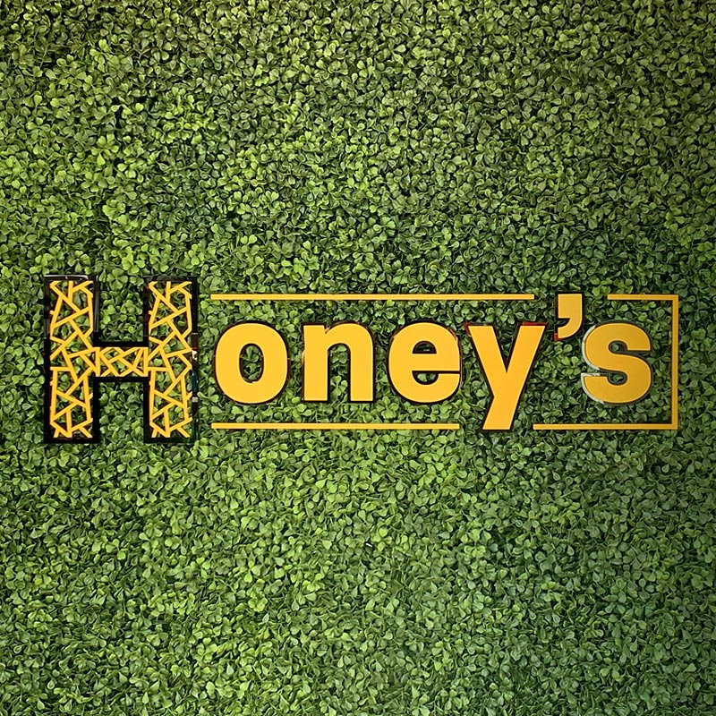 Honey's Acrylic Floating Sign