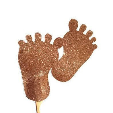 Rose gold glitter Baby feet cake topper | twinklecraftcompany