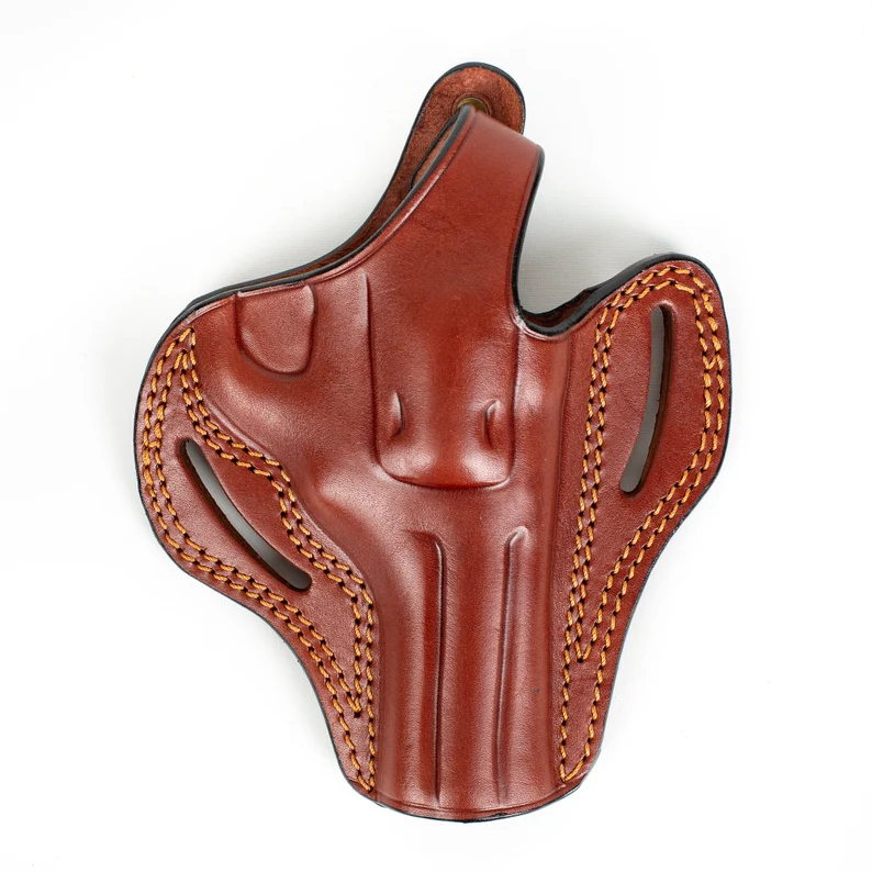 Colt Python or King Cobra Handmade 4" OWB Premium Leather Holster | Kaztac
