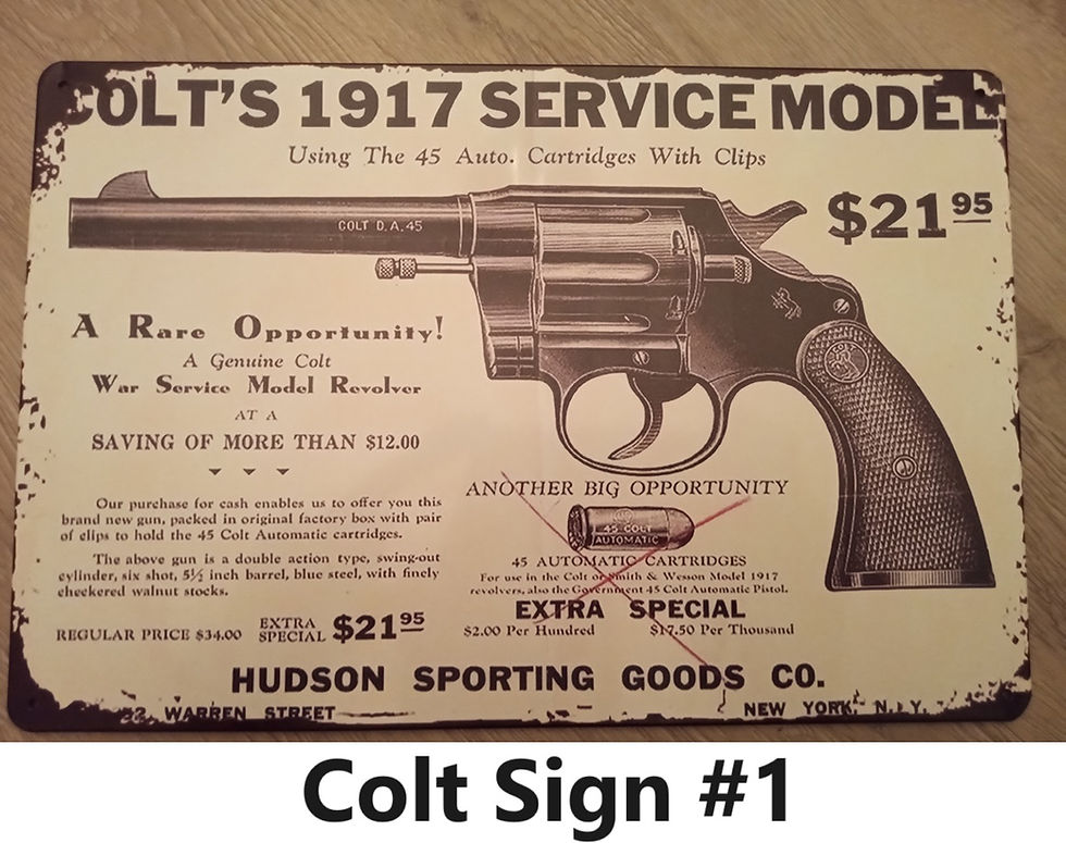 Antique Style Metal Gun Themed Signs | Kaztac