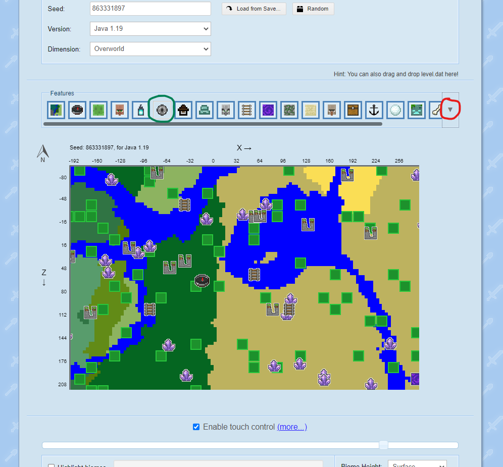 Chunkbase: A Minecraft Biome and Structure Finder