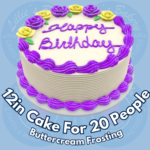 12in Buttercream Round Cake For 20 People | Lillie's Bakery
