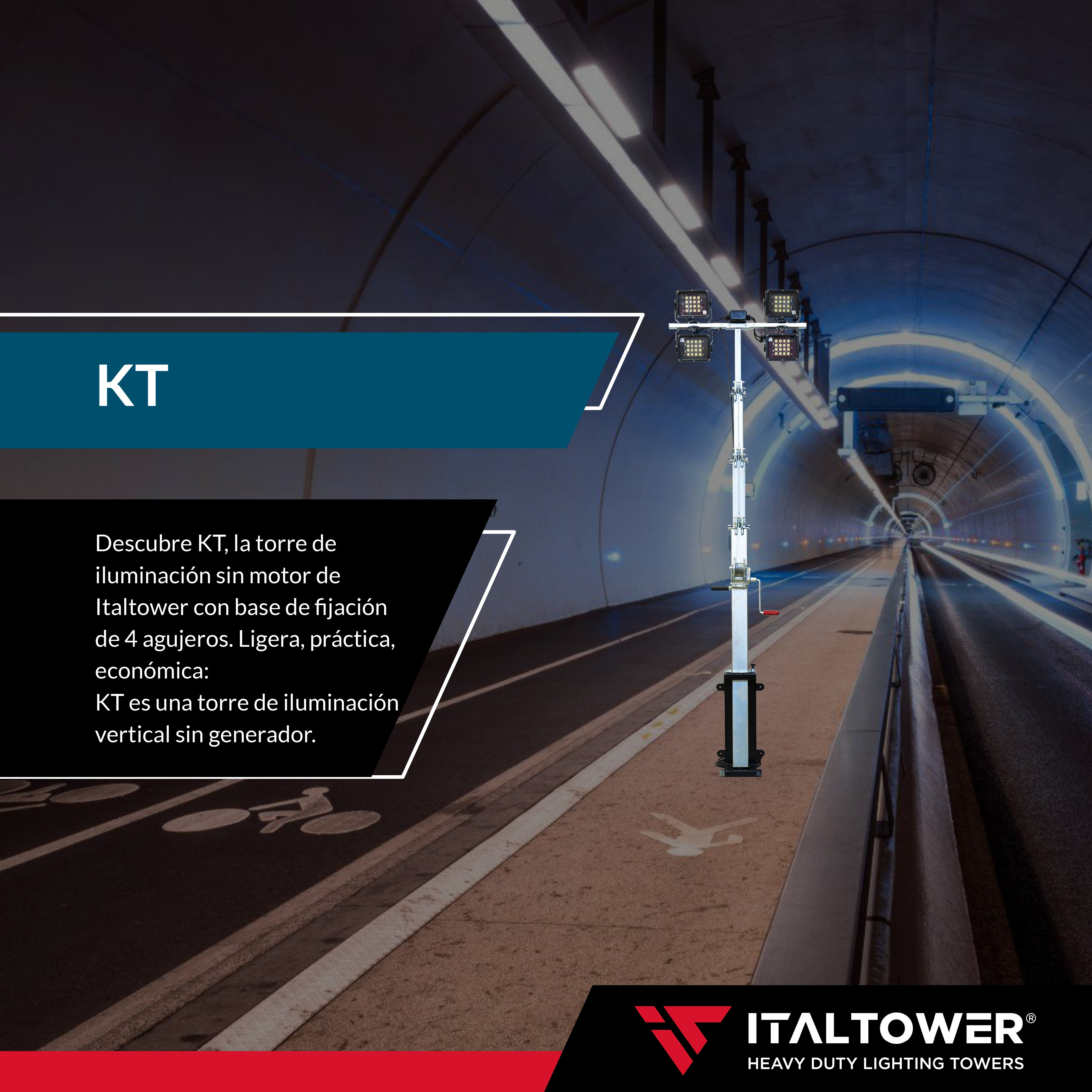 KT - Torre de luz sin motor| Italtower - Torres de iluminación LED