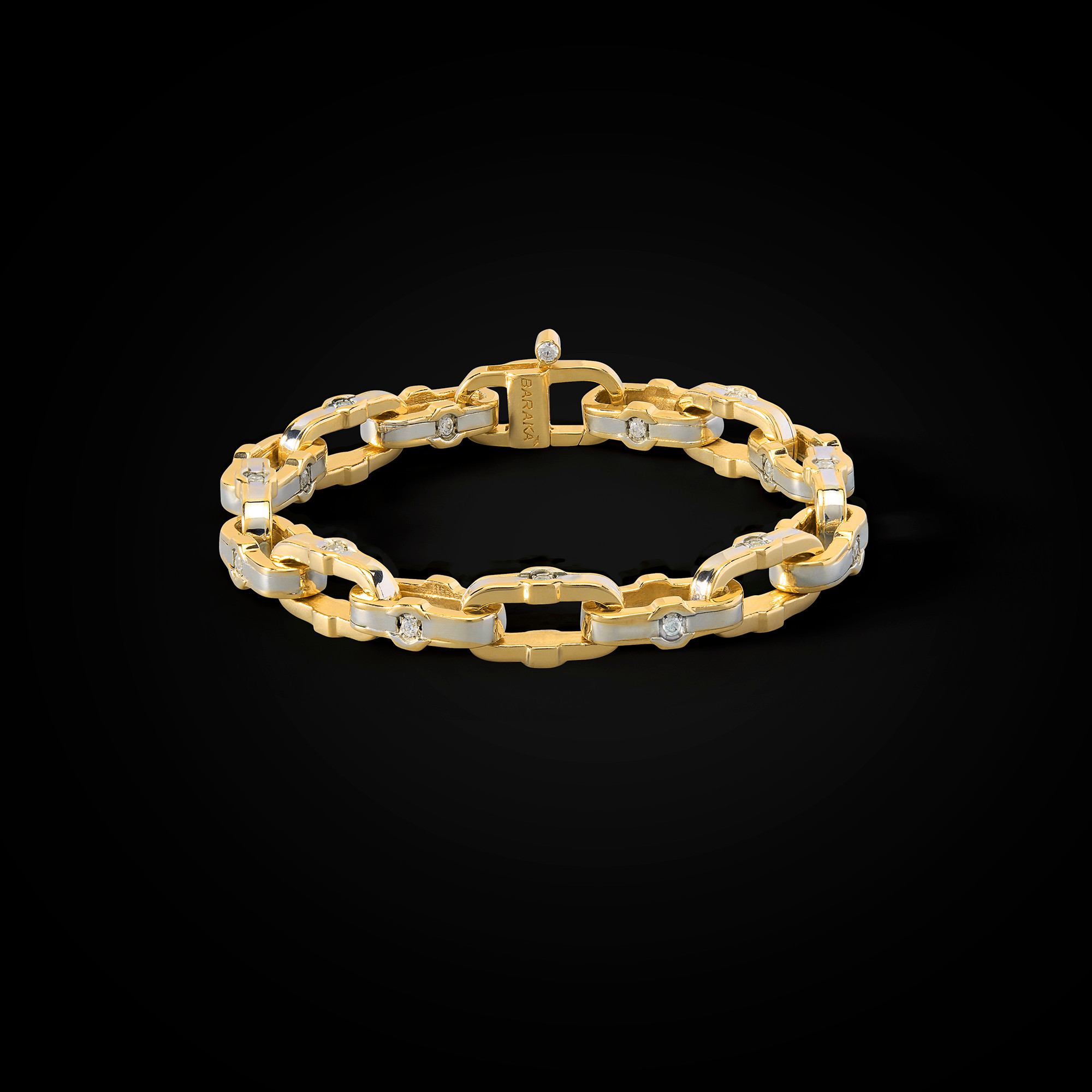 Lui e Lei bracelet with central diamond, size L | Barakà Jewelry