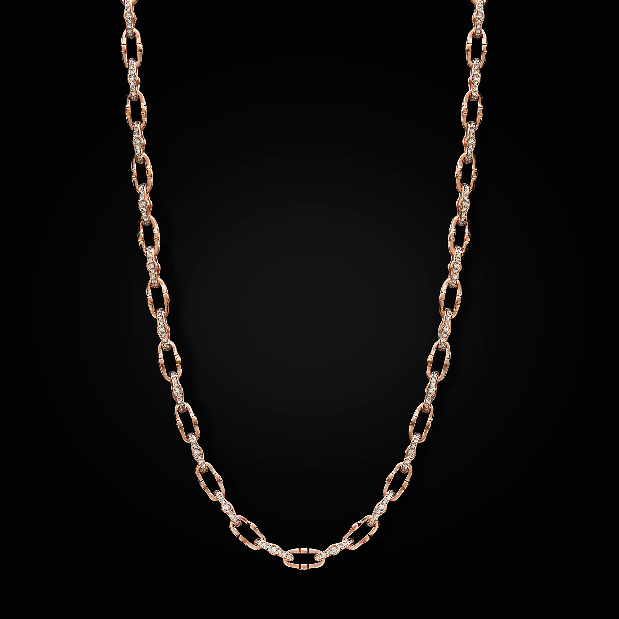 Lui e Lei central diamond and pave necklace, size M | Barakà Jewelry