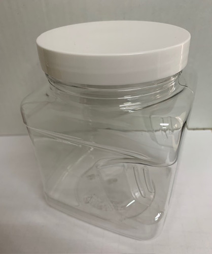 28 oz Plastic Jar,89/400 w/ Finger Grips & white smooth lid | SWC Supply