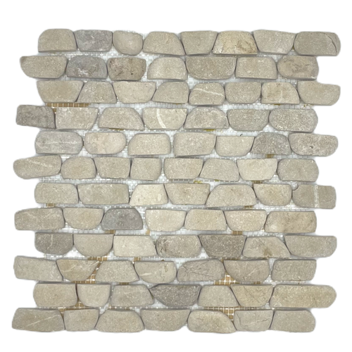 River Rock Staggered Strips Sand | Cercan Tile