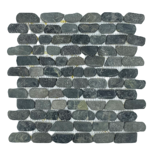 River Rock Staggered Strips Lava | Cercan Tile