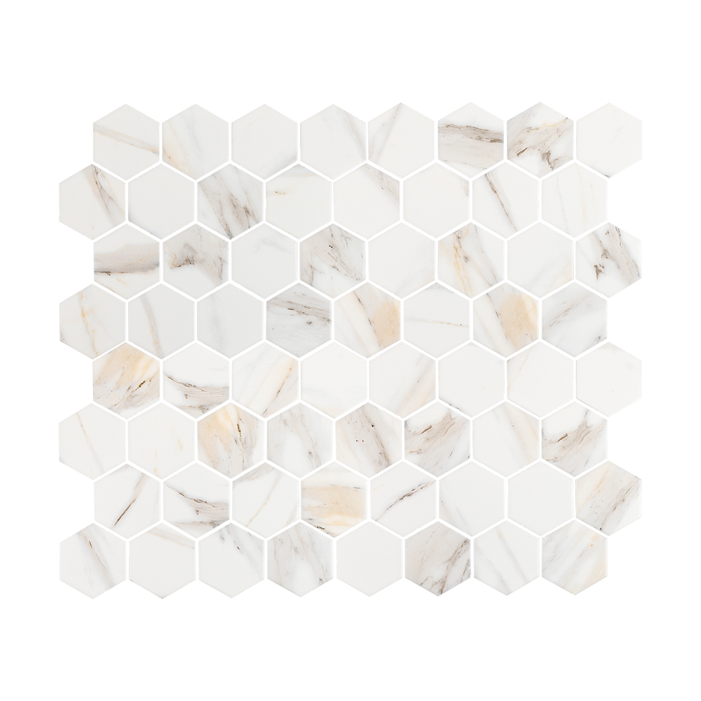 GD Hexagon Porcelain Calacatta 3" | Cercan Tile