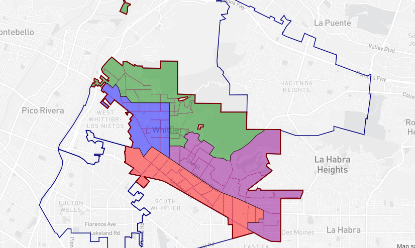 A MORE PRECISE FIRST LOOK AT WHITTIER'S POTENTIAL NEW COUNCIL DISTRICTS