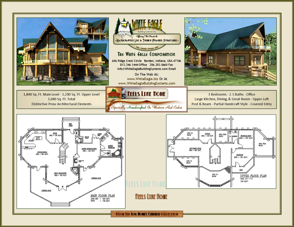 44 Designs For Handcrafted Log Homes