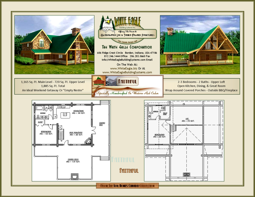44 Designs For Handcrafted Log Homes