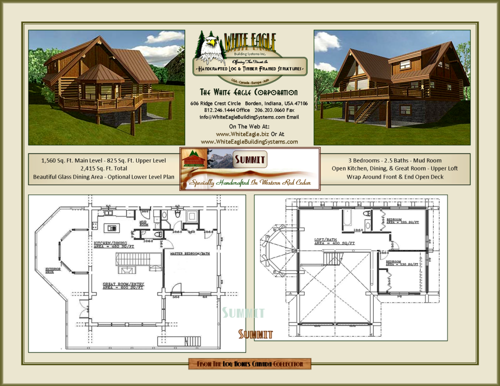 44 Designs For Handcrafted Log Homes