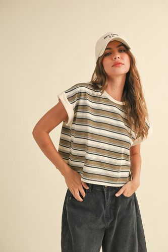 multi stripe tee | suoboutique