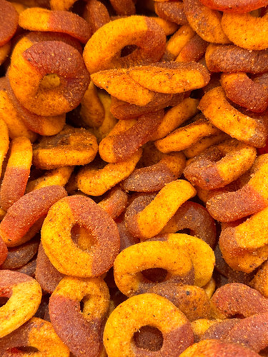 Chamoy Gummy Peach Rings - Bulk Candy | CandyVerse
