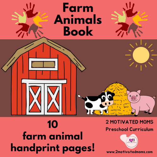Farm Animals Handprint Book | 2 Motivated Moms