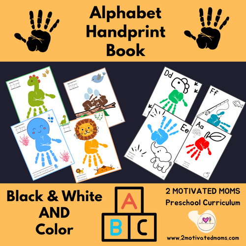 Alphabet Handprint Book | 2 Motivated Moms