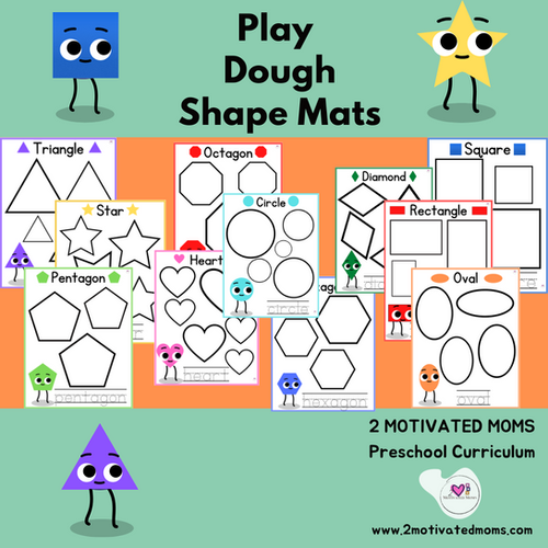 Shape Play Dough Mats | 2 Motivated Moms