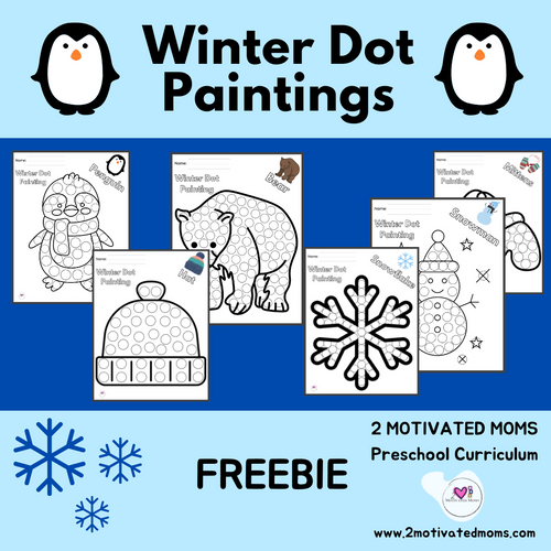 Winter Dot Painting Freebie | 2 Motivated Moms