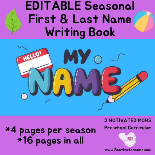 Editable Seasonal Name Book | 2 Motivated Moms
