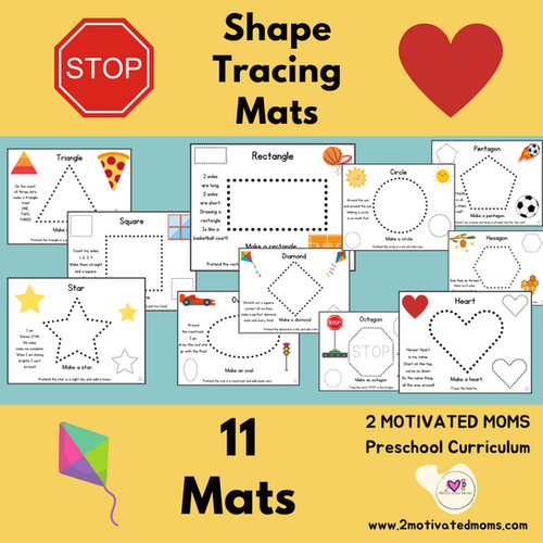 Shape Tracing Mats | 2 Motivated Moms
